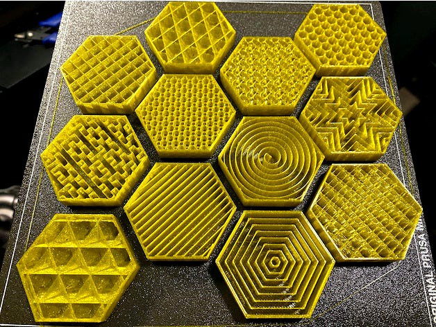 Hexagon infill pattern sample - Prusaslicer by vargamark 3d model