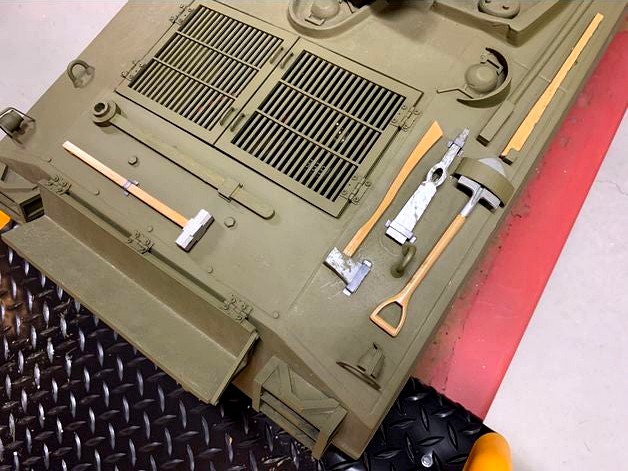 Sherman Tank Pioneer Tools for Rear Deck by tankhobby 3d model
