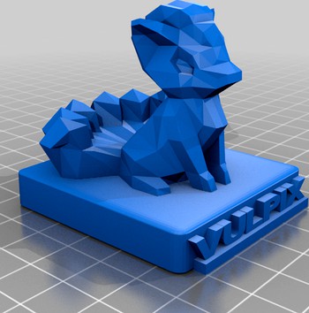 Low-poly Vulpix with Base by TheBarbarian13 3d model