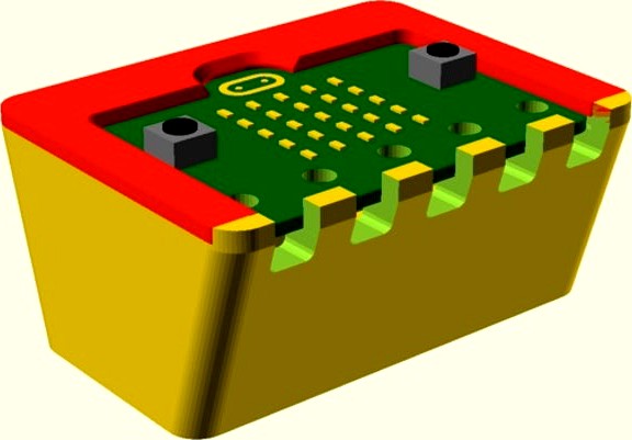 Micro:bit case for microbit with battery holder by bertbaron 3d model