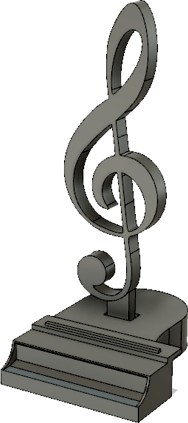 Treble Clef Statue and Stand by Raven_Creations 3d model