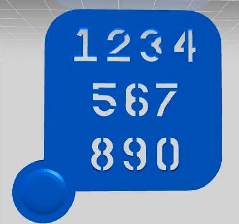 Number template / Stencil (Spray paint / airbrush) by TomsDesigns 3d model