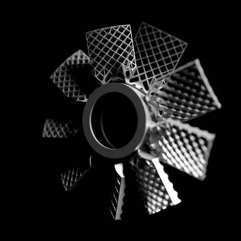 Falcon 9 Grid Fin - A12x25 Fan Mod by jakedowns 3d model