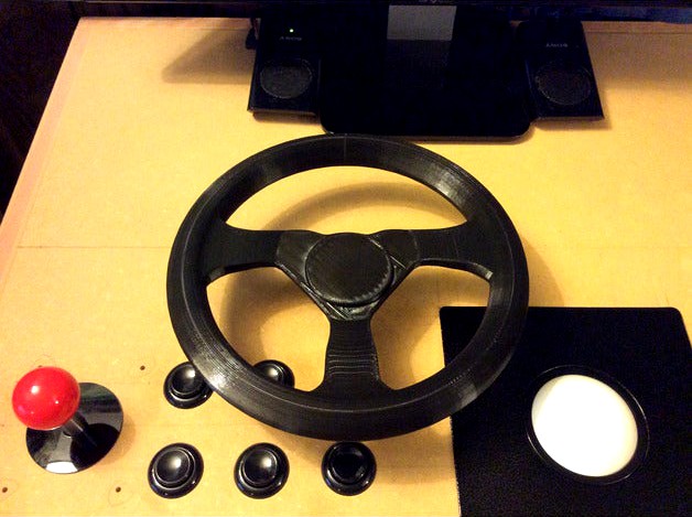 Out Run style steering wheel for arcade spinner by mud2005 3d model