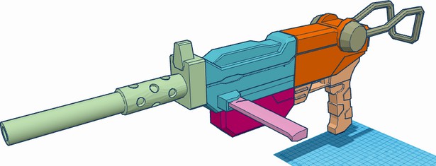 Gundam Ground Type 100mm Machine Gun by axmaxwell 3d model