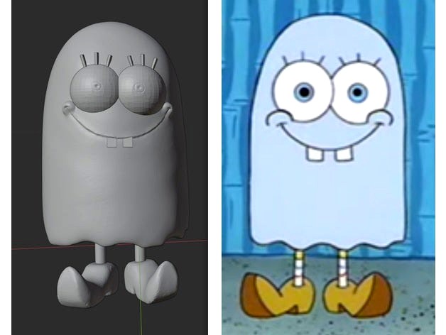Spongebob Squarepants Ghost by Kopokop 3d model
