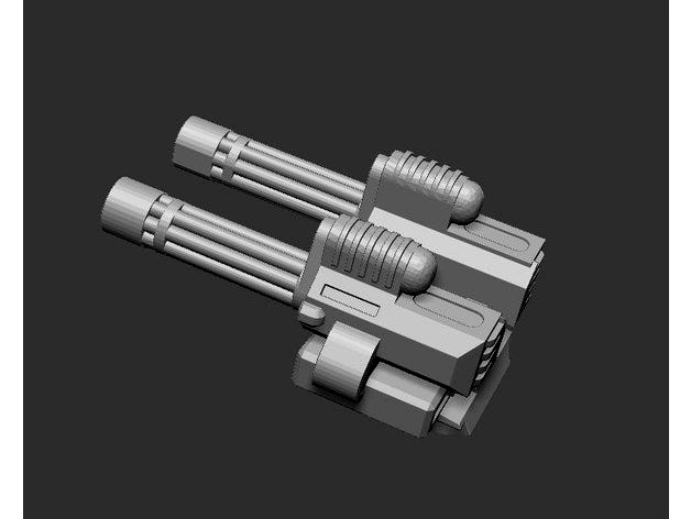 Dual Minigun Weapons platform by rkxone 3d model