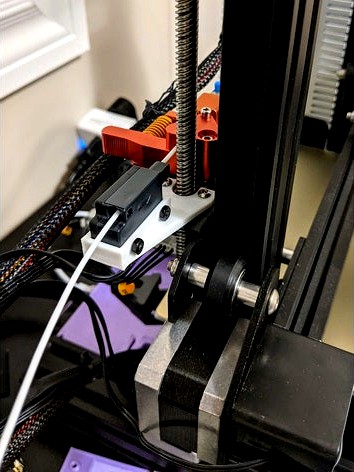 Filament Runout Sensor Bracket for Ender 3 with red dual gear extruder ...