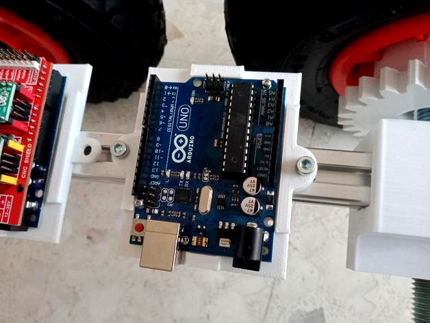 Support 3 arduino uno pour profilé aluminium by L42Project 3d model