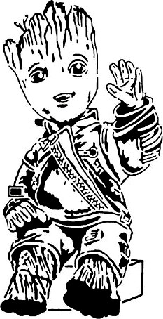 Baby Groot stencil 2 by Longquang 3d model