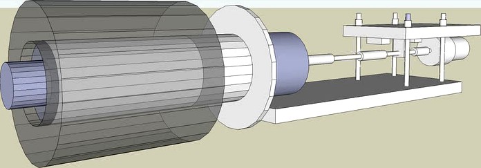 Vacuum variable capacitor motorized tuning mechanism 3d model