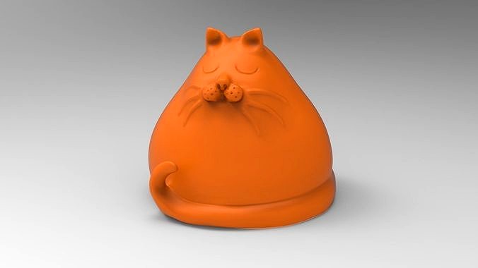 Cute fat cat 3D print model 3D print model | 3D