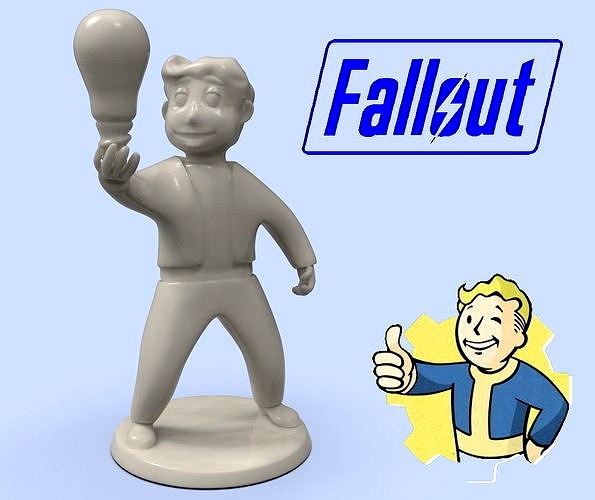 Fallout Vault Boy with light bulb model for 3D printing | 3D