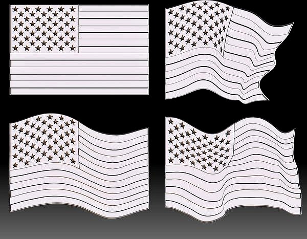 American flag STL file Relief Clipart for CNC router | 3D model