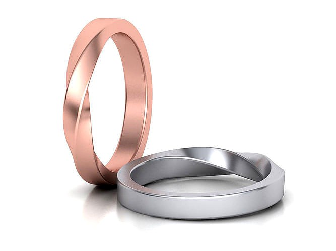 Mobius wedding Ring 3mm wide 3dmodel | 3D
