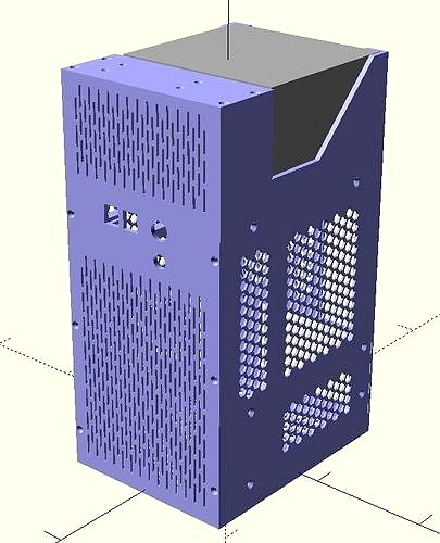 Compact computer mATX case | 3D model