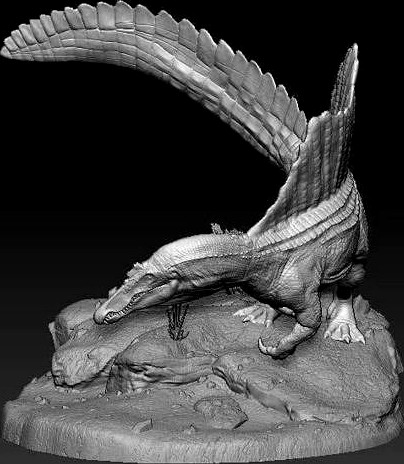 Spinosaurus near river scene | 3D model