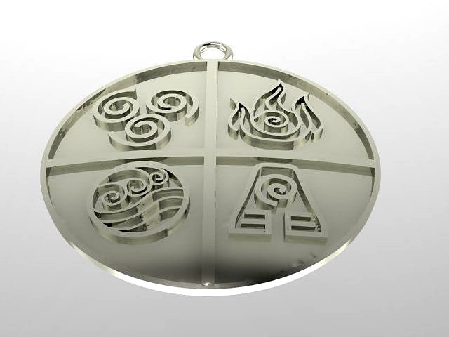 Avatar the Last Airbender All Four Elements Medallion | 3D model