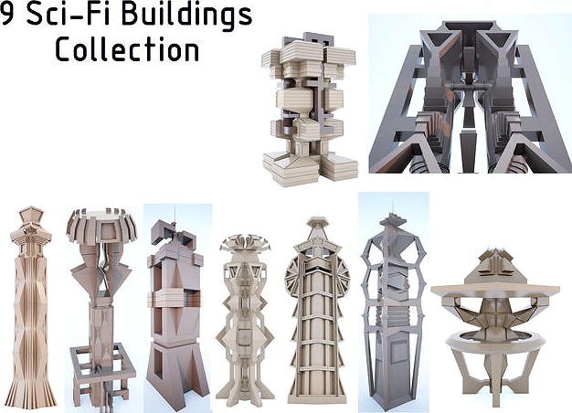 9 Sci-Fi 3D Print buildings | 3D model