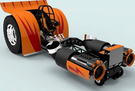 Jet pulling tractor 3d model