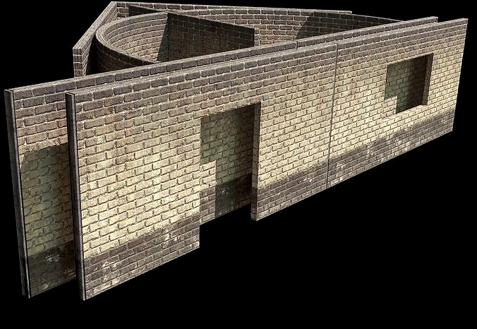 brick Wall modular 3d model