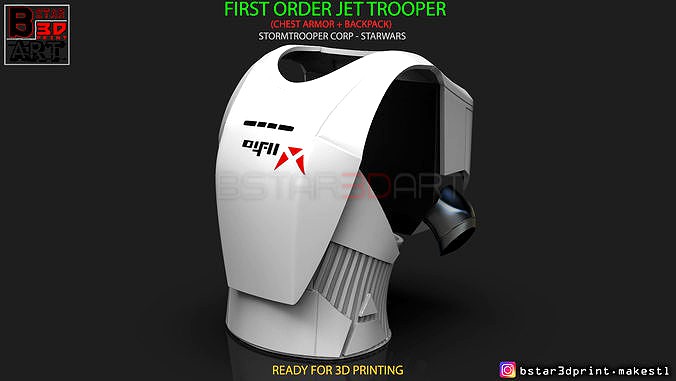 First Order JET TROOPER - Chest Armor - backpack - StormTrooper | 3D model