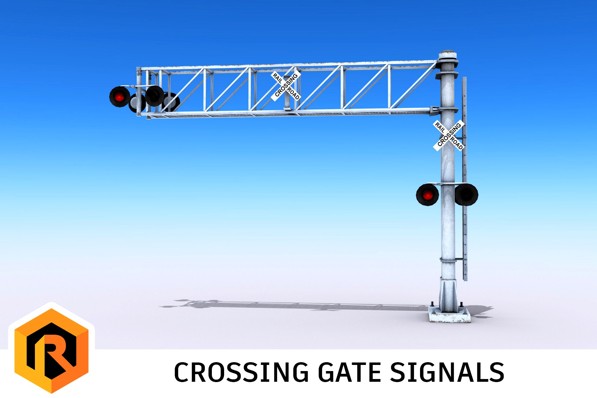 Crossing Gate Signals 3d model