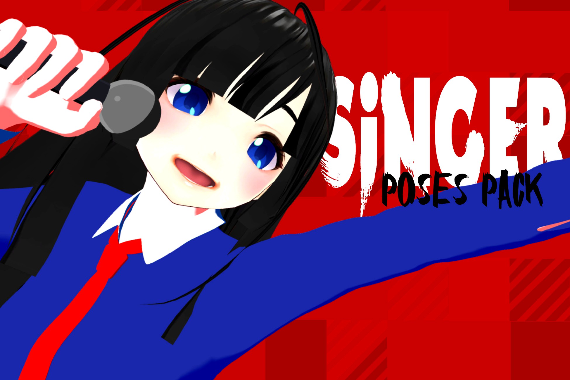 Poses Pack: Music. Singer. 3d model