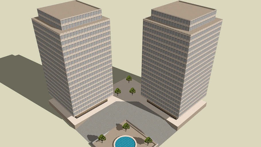 State Office Twin Towers 3d model