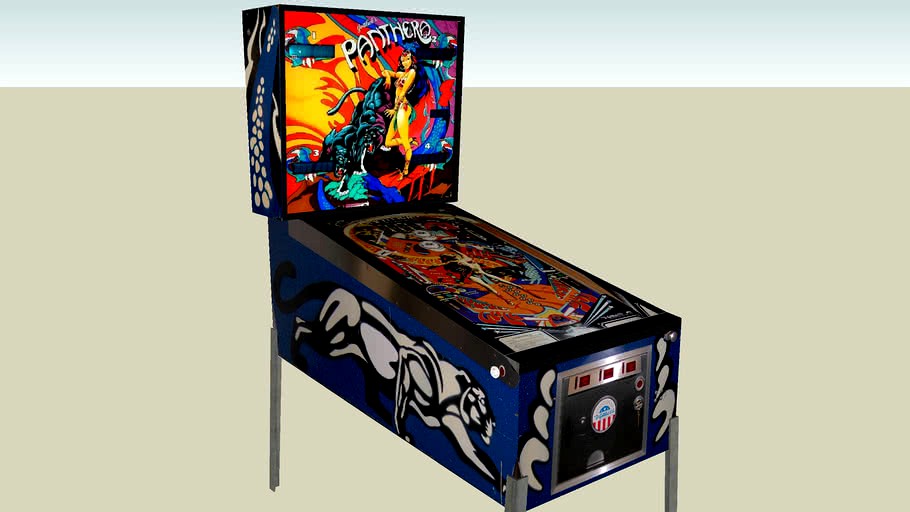 Panthera pinball machine 3d model