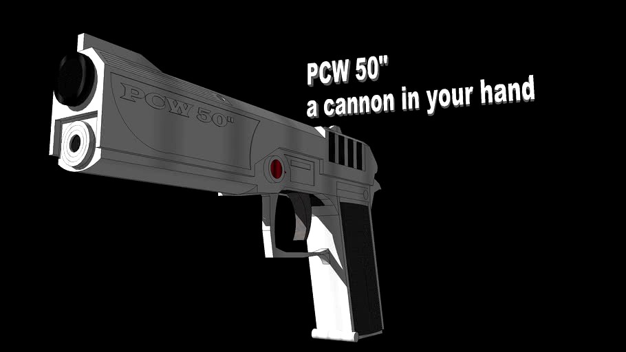 PCW 50, 50cal pistol 3d model