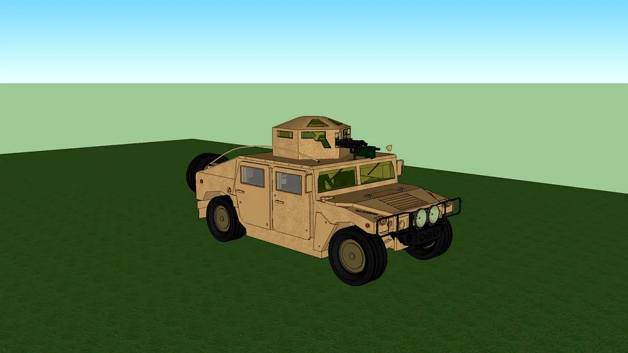 Armored Humvee W/ Mark 19 Grenade Launcher 3d model