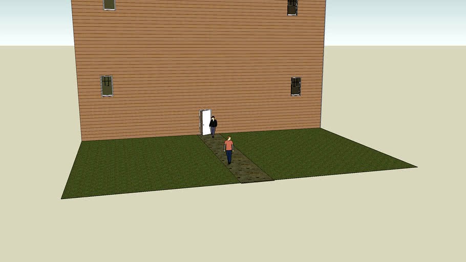 great triangle roof modern house 3d model
