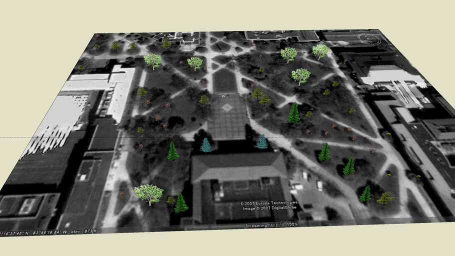 University of MIchigan, Trees on the Diag 3d model