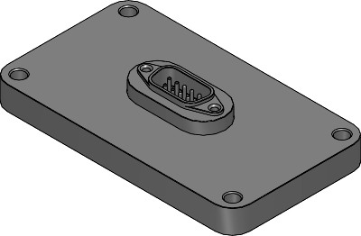 9-Pin HV Bulkhead-D Feedthrough Flange 3d model