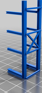 HO Scale Lumber Yard Details - Lumber Rack by bigfoot13 3d model