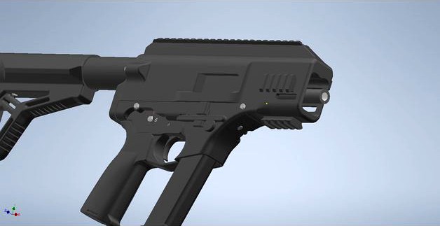 FGC-9 Mk2 Barrel Retainer with two Rails by Loropew 3d model