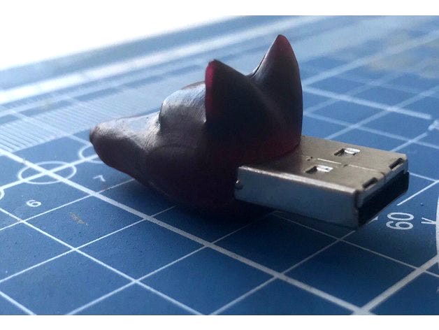 Fox's head for USB flash drive by Modellbauer18 3d
