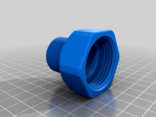 Adapter G1" female to G3/4" male by SlotBear 3d model