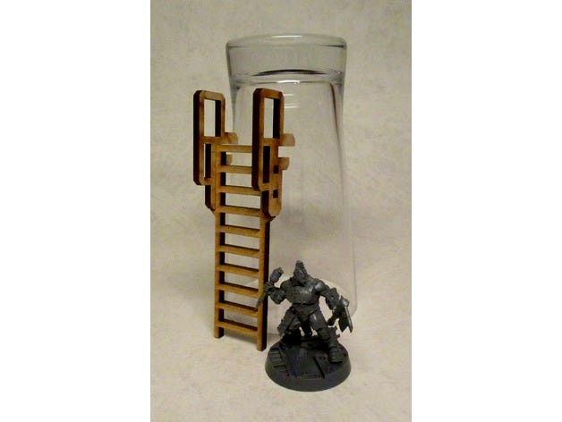 Ladder 8cm for 3mm laser cut MDF #3 by Bilbostomper 3d model