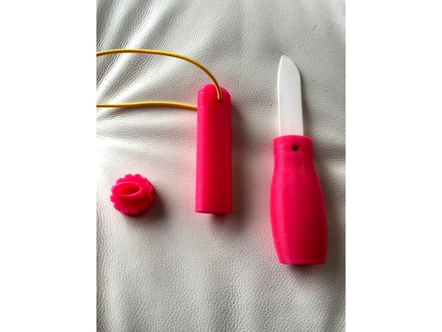 Mora Style Ceramic Neck Knife (that Floats for only $2) by mussy 3d model