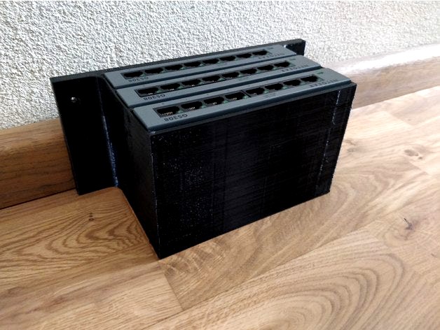 Netgear gs308 switch triple wall mount by joepstar 3d model