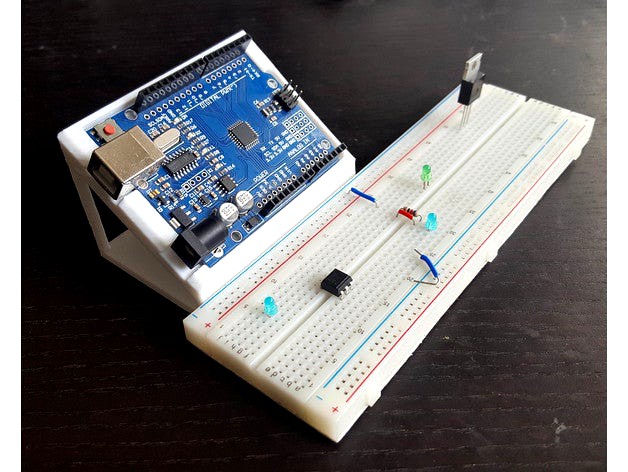 Arduino Uno Breadboard Stand by blankdesign 3d model