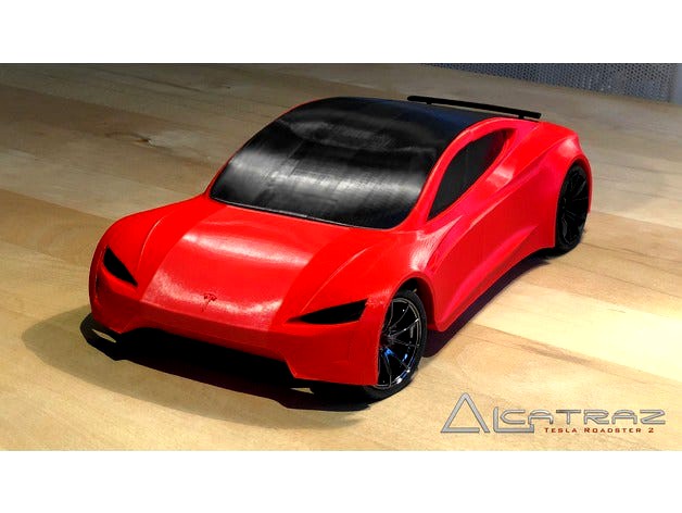 Tesla Roadster 2.0 RC-Car by Alcatraz by AlcatrazSkywalker 3d model
