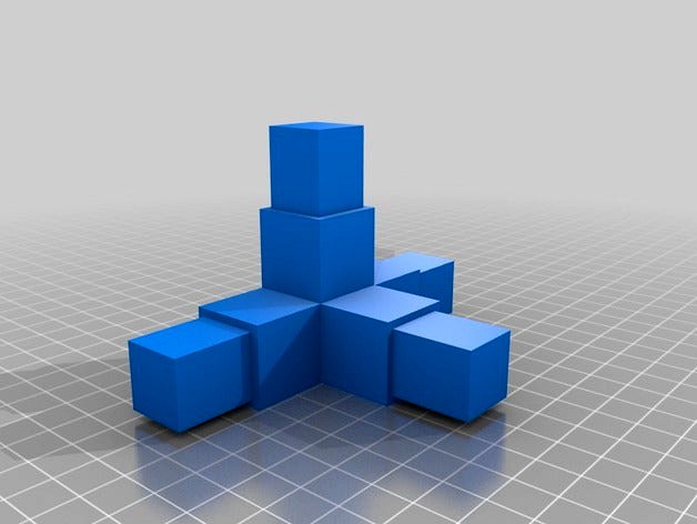 4 way square tube connector by PredatorVKC 3d model