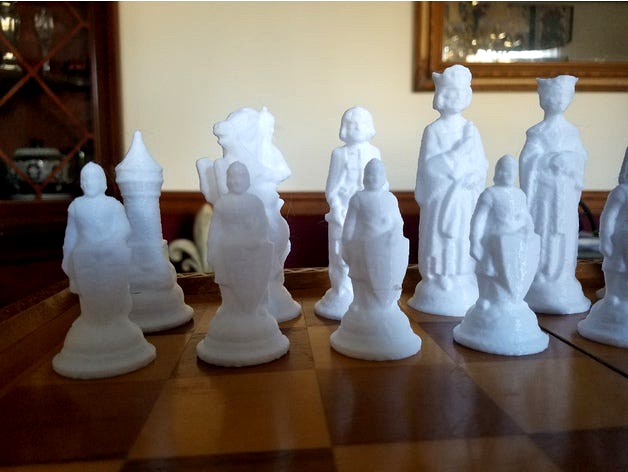 E S Lowe Renaissance Chess Set reproduction by welchomatic 3d model