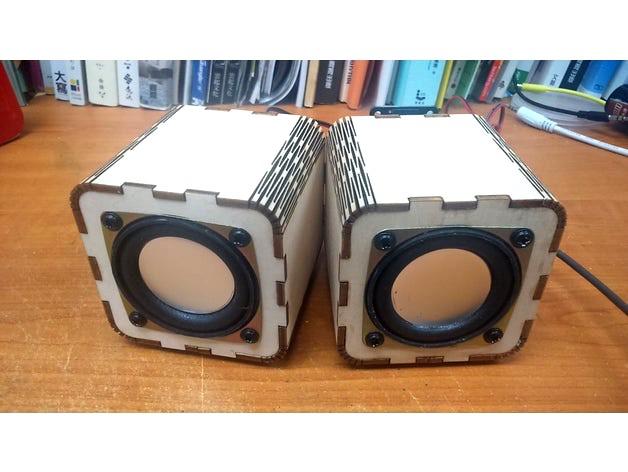 Pi Zero W x Adafruit Speaker Bonnet Laser Cut Speakers by KenIp 3d model