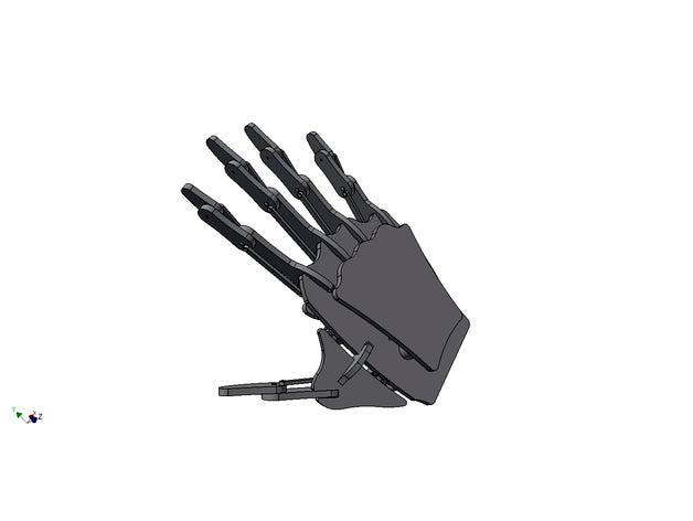 Fully Articulated Skeletal Robot Hand by jvdillon 3d model