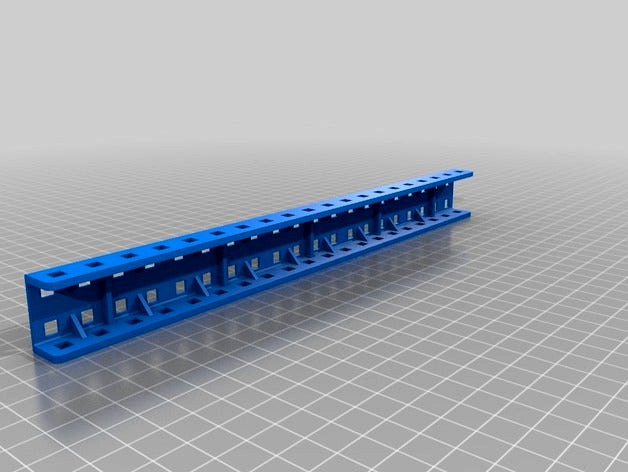 VEX C-channel 1x2x1x20 hole - with ribbing by Evansphysics 3d model