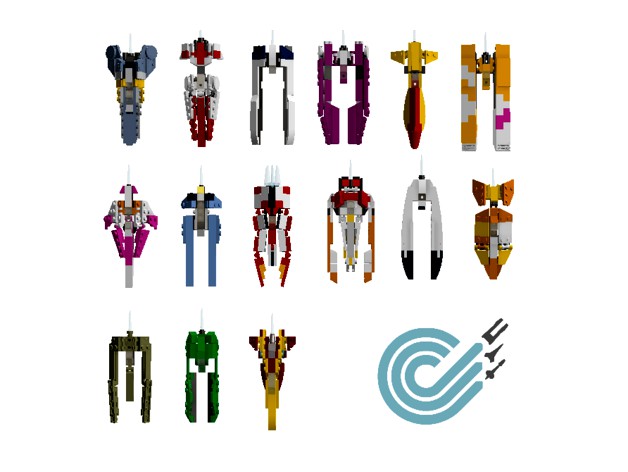 Miniature Lego Wipeout FX350 Ships by Group-C 3d model